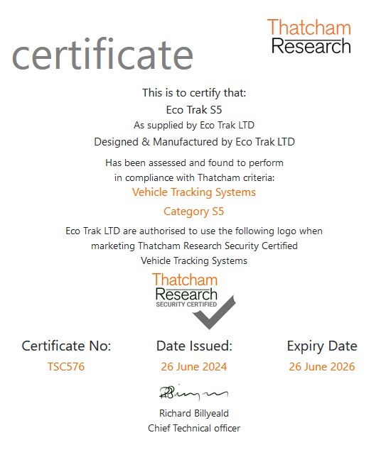 Eco Trak Thatcham Approval Eco Trak LTD